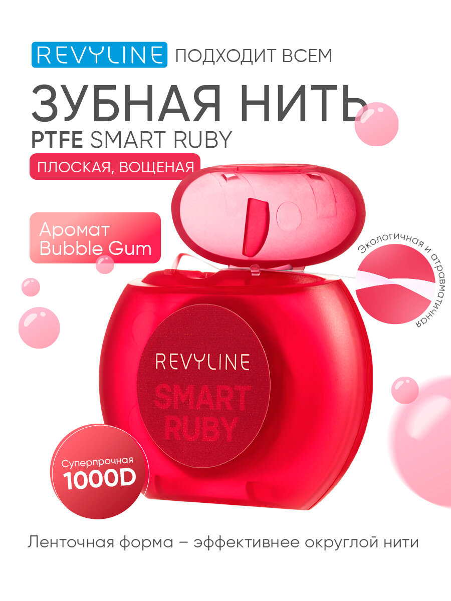 Зубная нить Revyline PTFE Special Color Edition, Bubble Gum, 50 м.