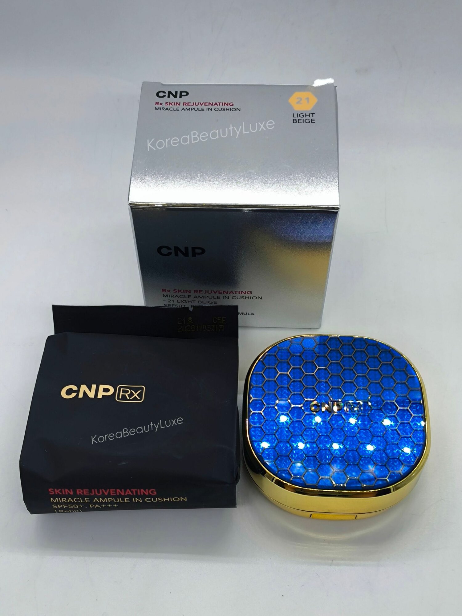 CNP Rx Тональный Кушон Сыворотка 15г +15г 21 Miracle Ampule