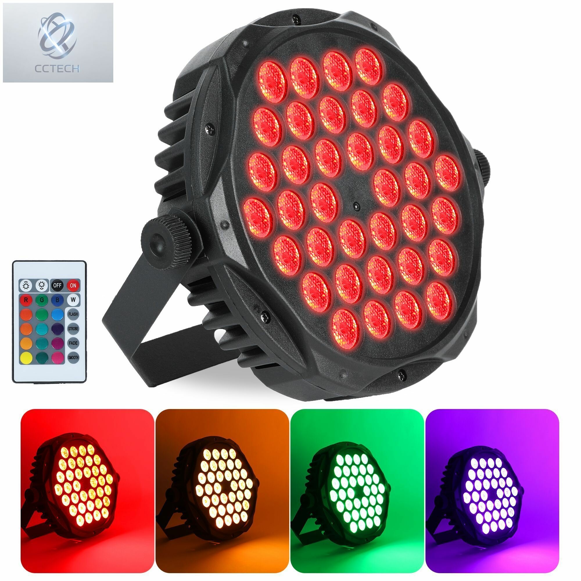 Super Slim LED Par 36RGB DMX IR 3в1+пульт / бюджетный и яркий многофункциональный светодиодный прожектор