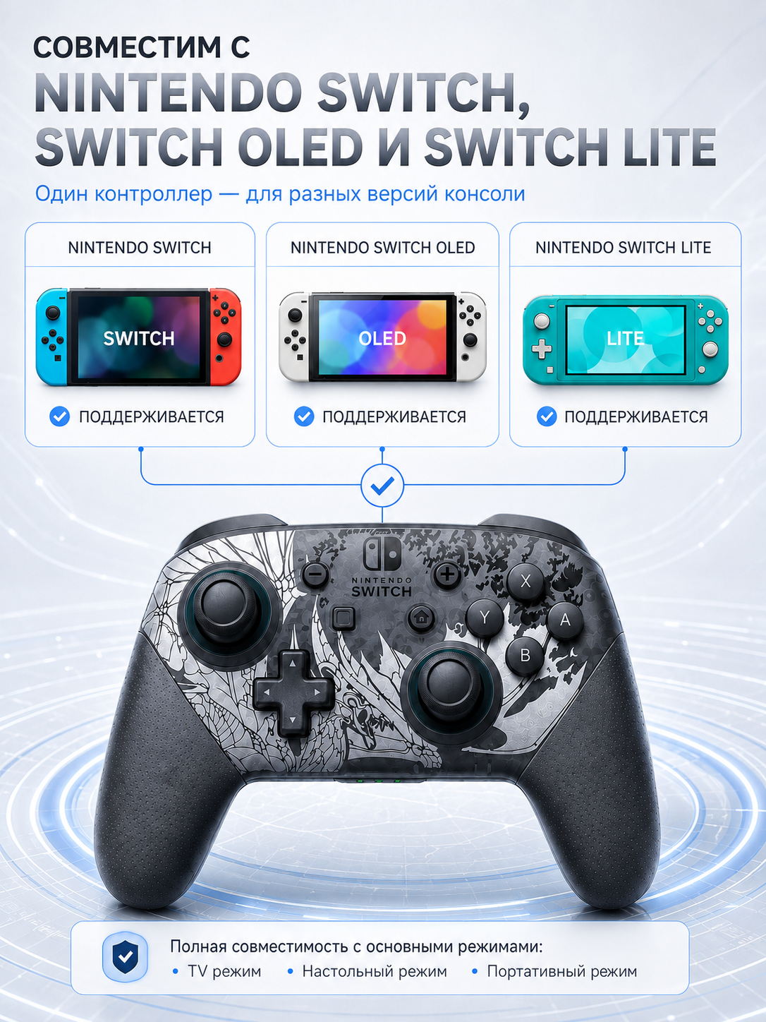 Nintendo Геймпад Switch Pro Геймпад Wireless Controller Bluetooth — фото 1