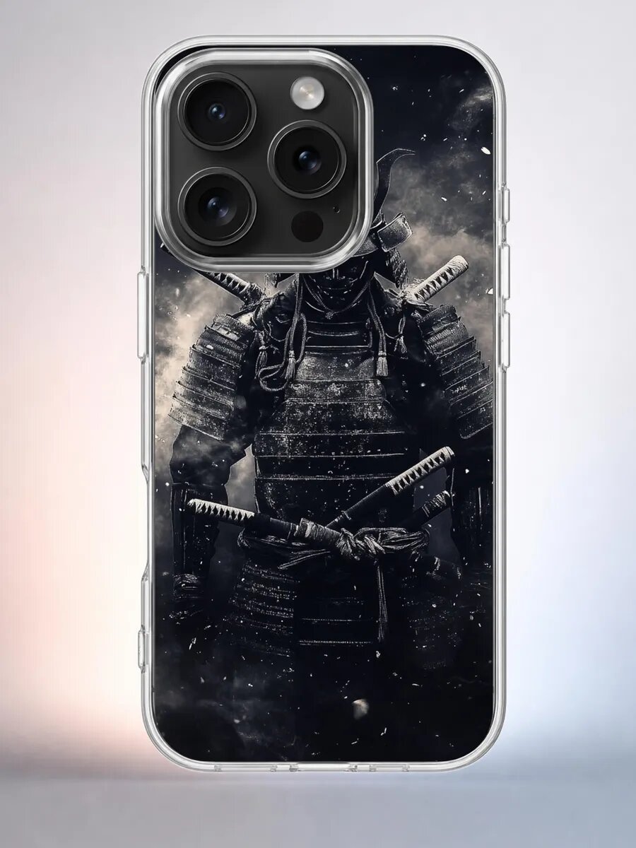 Чехол iPhone 15 Pro Самурай в доспехах силиконовый