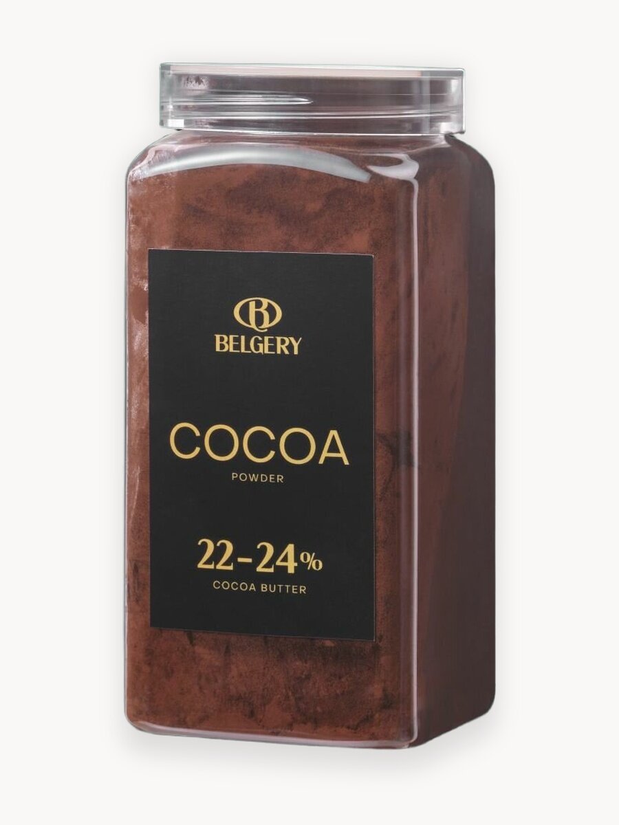 Какао порошок с повышенной жирностью 22-24%, банка 200 г, Belgery