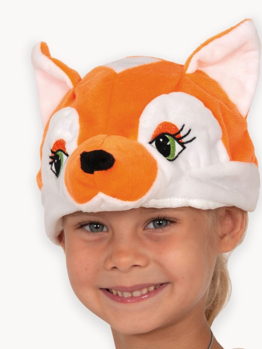 Головной убор швейный "Шапка детская "Лисичка/Лисёнок, Карнавалофф, обхват головы 52-54