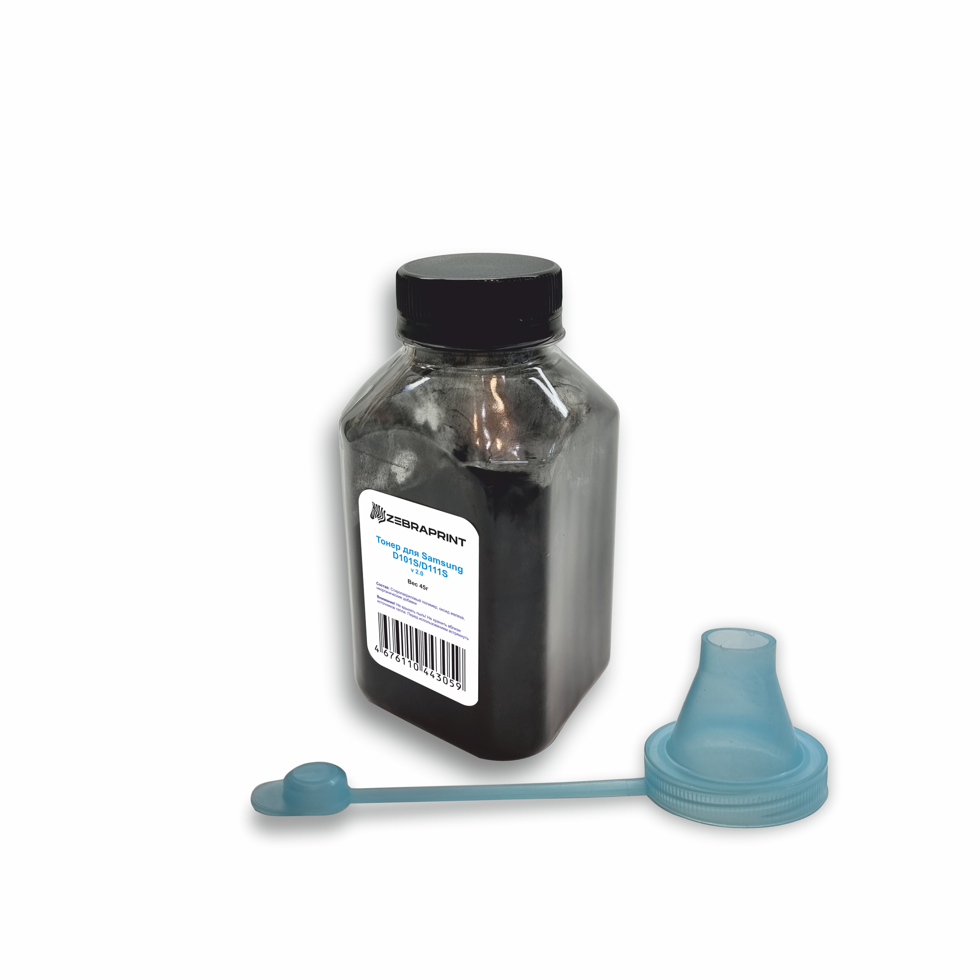 Тонер для заправки картриджей Samsung D101S/D111s, банка 45 г с воронкой-дозатором