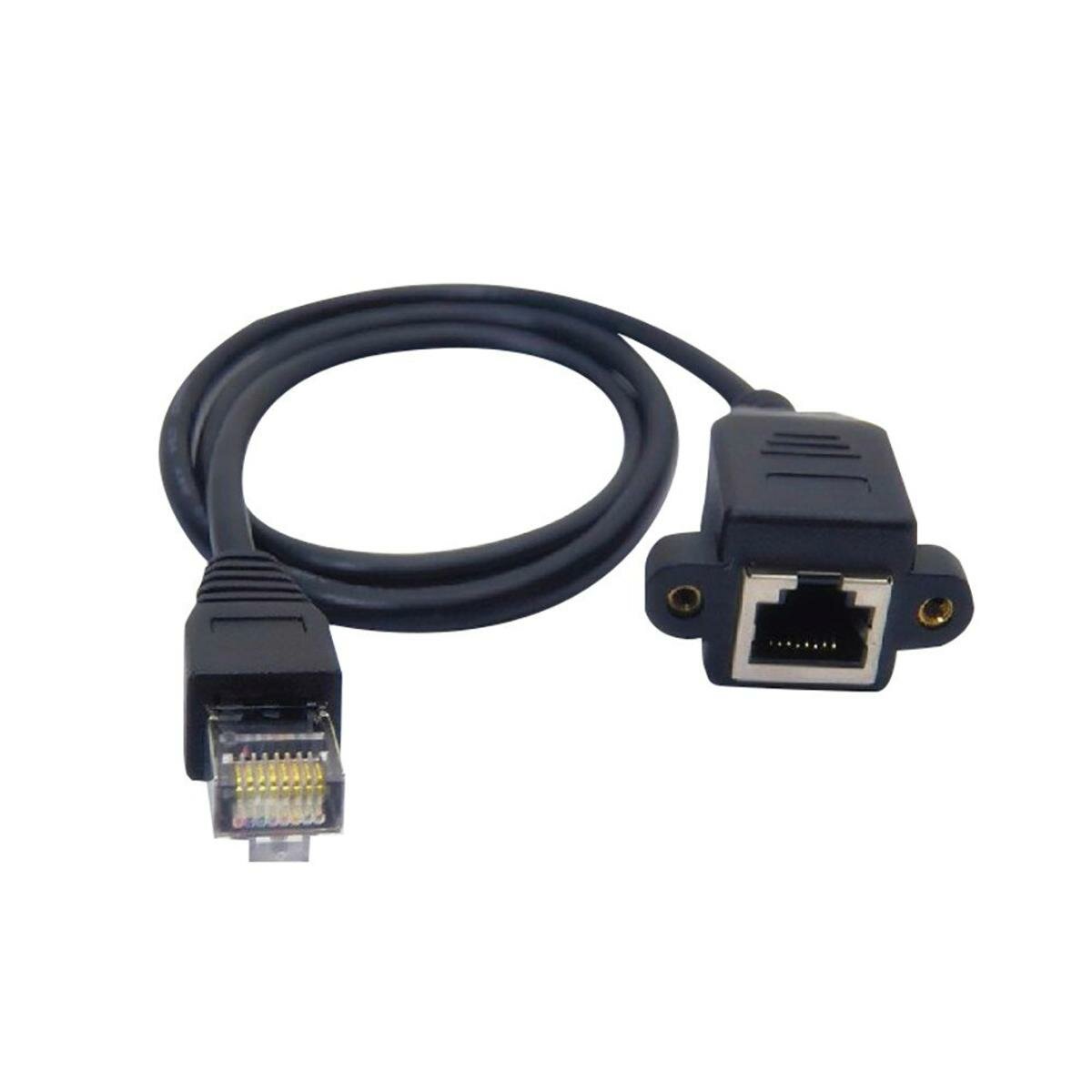 Компьютерный кабель 1 фут 0,3 м RJ45 мужчина к женщине винтовой монтаж на панель стандартный FTP Cat 6 Ethernet LAN сете