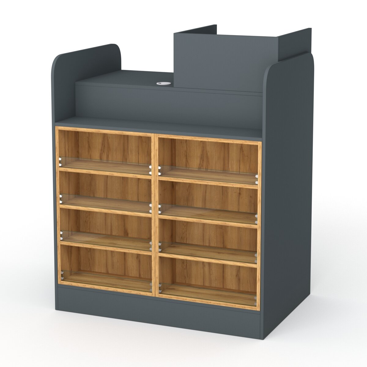 Кассовый стол "ривьера молди" №3 (правосторонний), Темно-серый и Дуб Золотистый