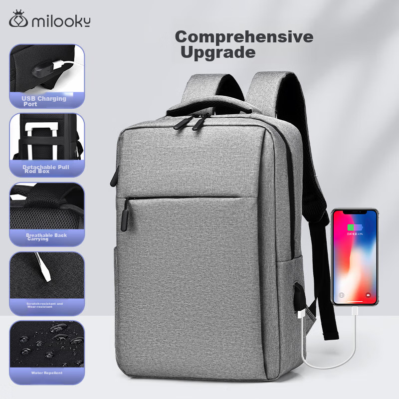 Milooky Laptop Backpack for Men And Women, Business Large Capacity Travel Backpack for Notebooks And Gaming Laptops, 15.6/16 Inch