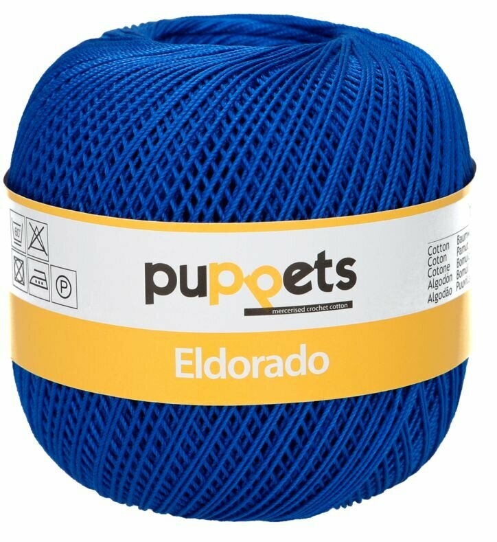 Eldorado /Эльдорадо/ нить кроше (пряжа для вязания крючком) Puppets, MEZ Венгрия, 4574010 (07133, королевский синий)