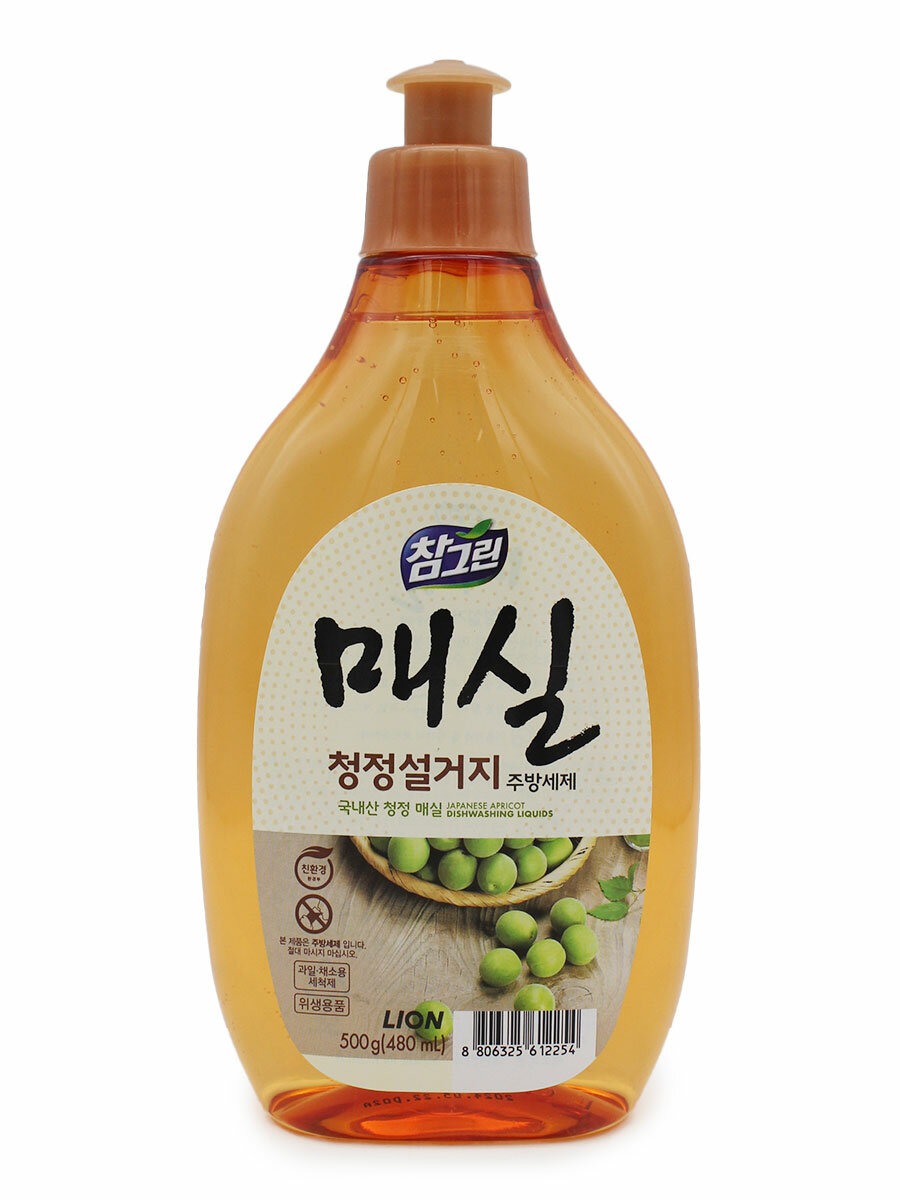 LION Гель для мытья посуды Японский абрикос Chamgreen Japanese Apricot Bottle, 480 мл
