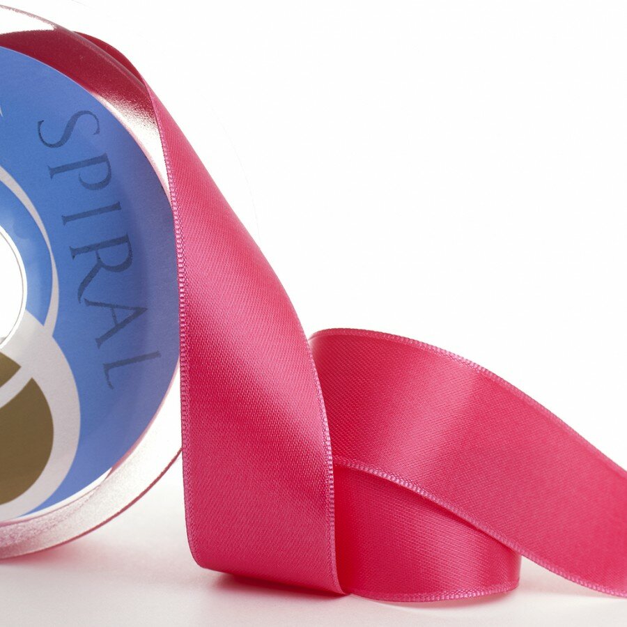 Лента атласная двусторонняя SAFISA, 11 мм, 25 м, цвет 20, фуксия