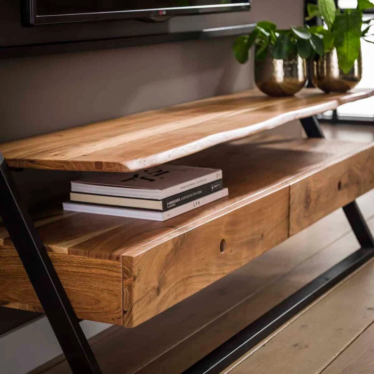 Консольный столик для дома и офиса в стиле лофт Артин/приставной столик