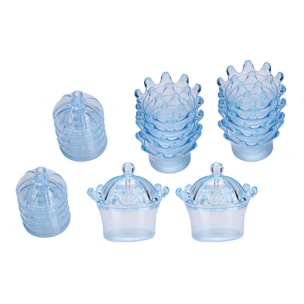 12шт -подарочные пакеты Прозрачная коробка Crown Plastic Candy Box для вечеринки подарки шоколадные коробки (синий)