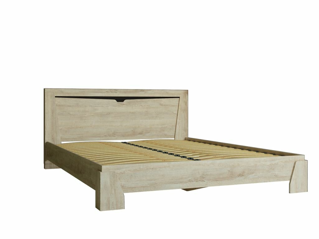 Кровать 1400 Версаль-5 Дуб Баррик ЛДСП без подъемного механизма для взрослых для подростков для детей