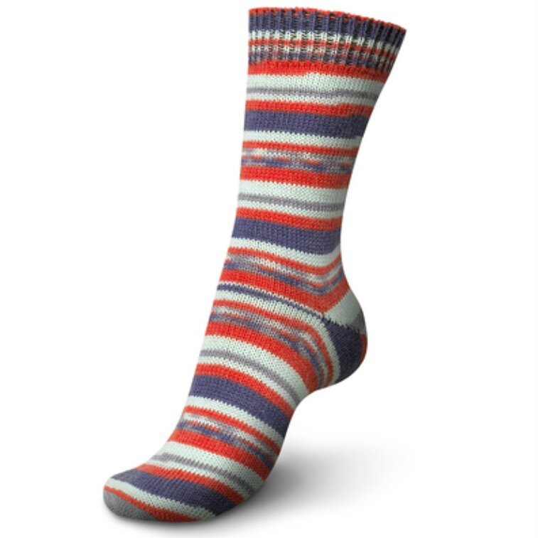 Design Line /Дизайн Лайн/ пряжа Regia, 4 нитки, MEZ, 9801270 (03853, *, Design Line by Dee Hardwicke, anemone color (анемон), голубой/коричневый/красный/фиолетовый)