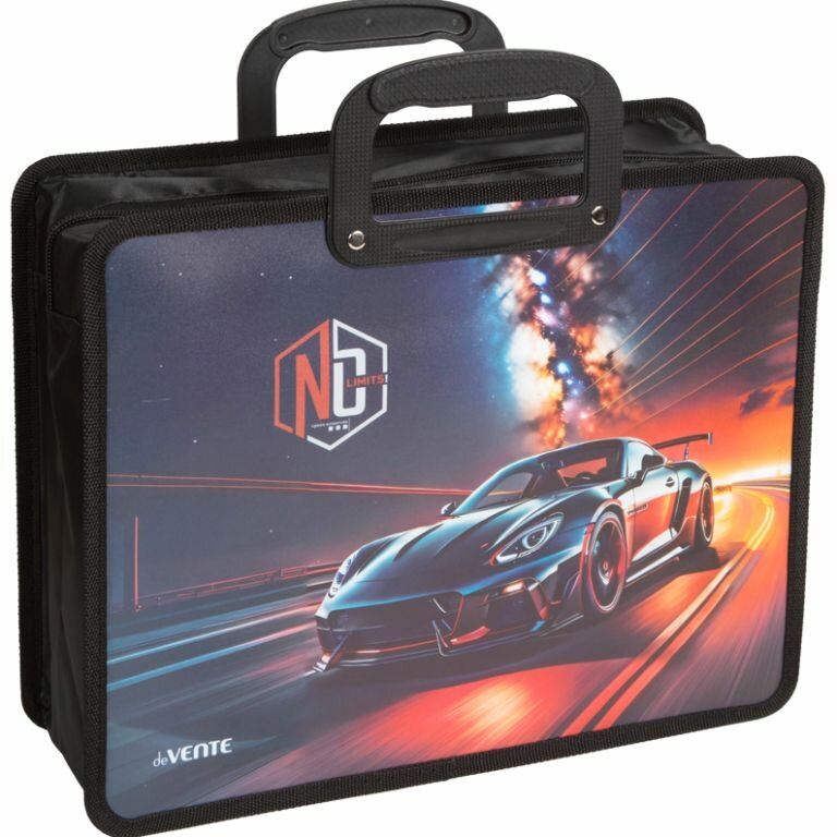 Папка с пластиковыми ручками А4 для тетрадей изо и технологии No Limits с расширением 10 см