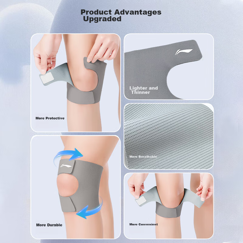 LI-NING Knee Brace, Meniscus Support, Sports Joint Patella Fixation Band, for Men And Women, Running, Hiking, Badminton, Knee Protection, Lightweight Support