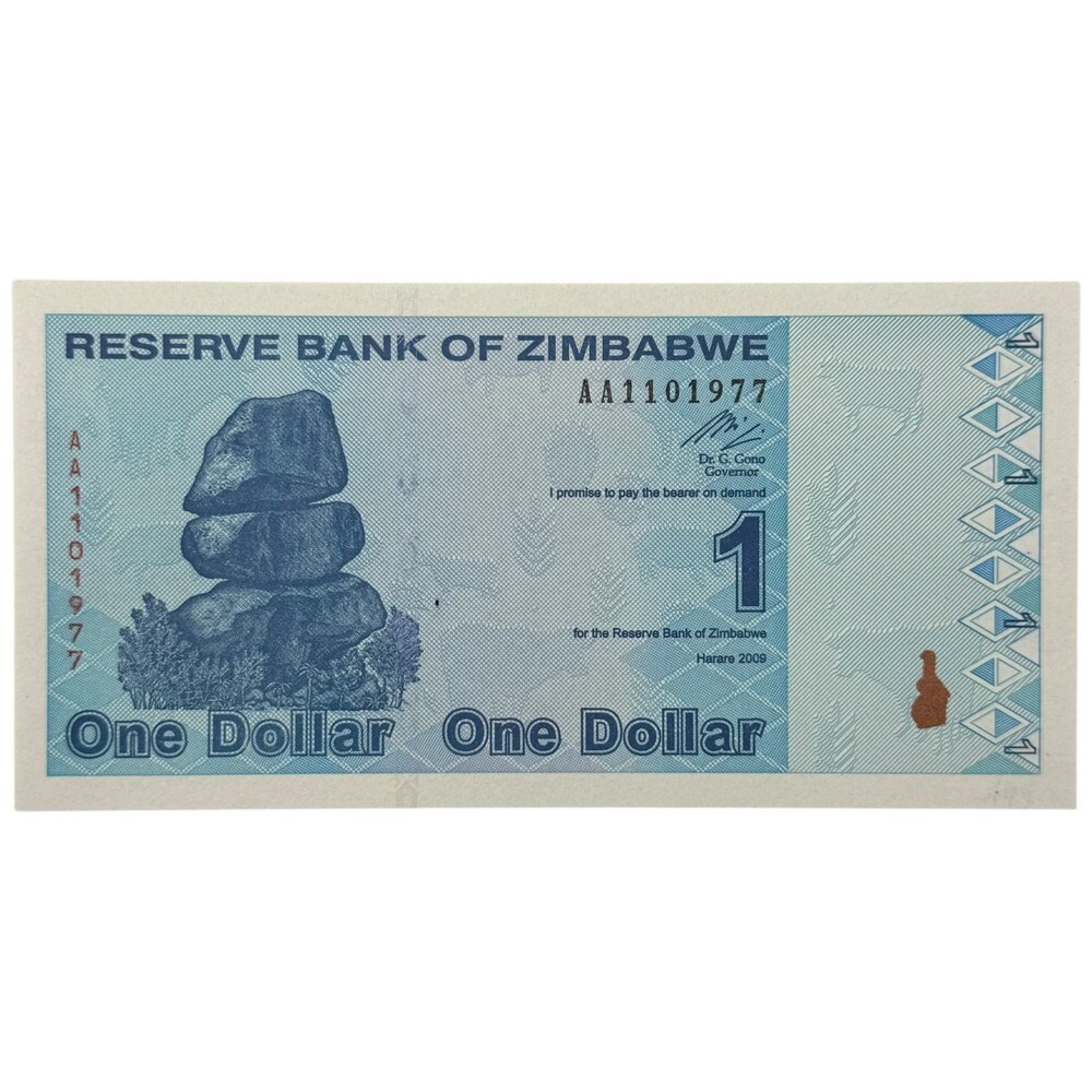 Зимбабве 1 доллар 2009 г. (Серия AA)