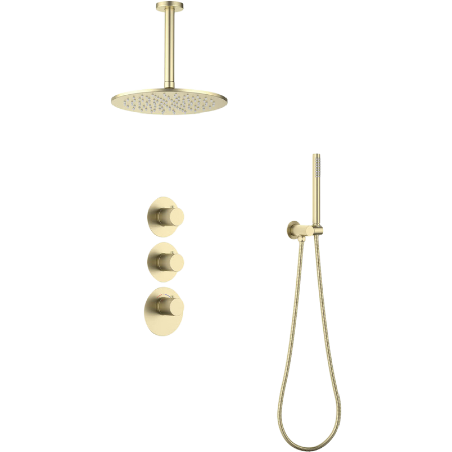 Душевой комплект Timo Saona SX-2399/17SM С внутренней частью, с термостатом, матовое золото