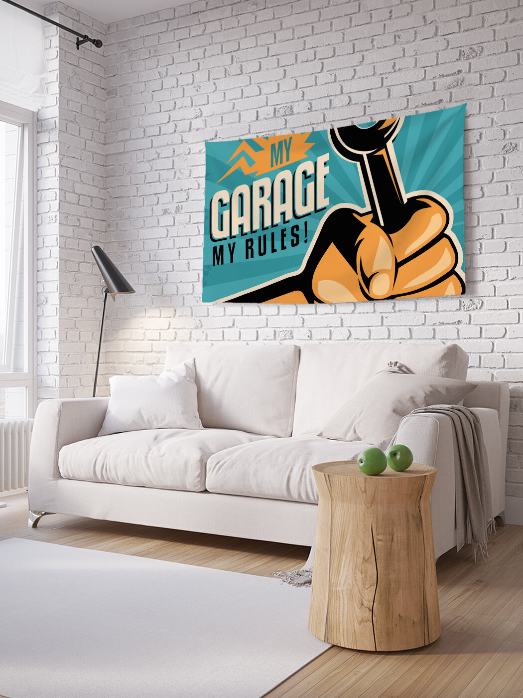 Фотопанно на стену горизонтальный постер 100х150 "Мой гараж - мои правила", JoyArty