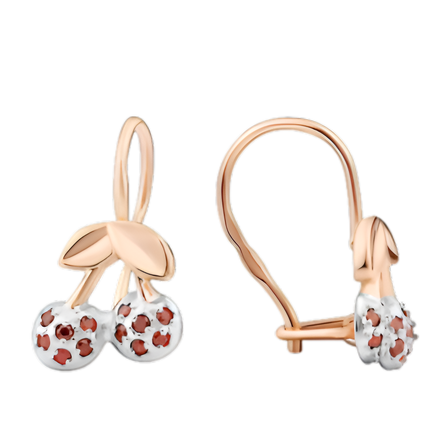 Серьги, красное золото, 585 проба, фианит