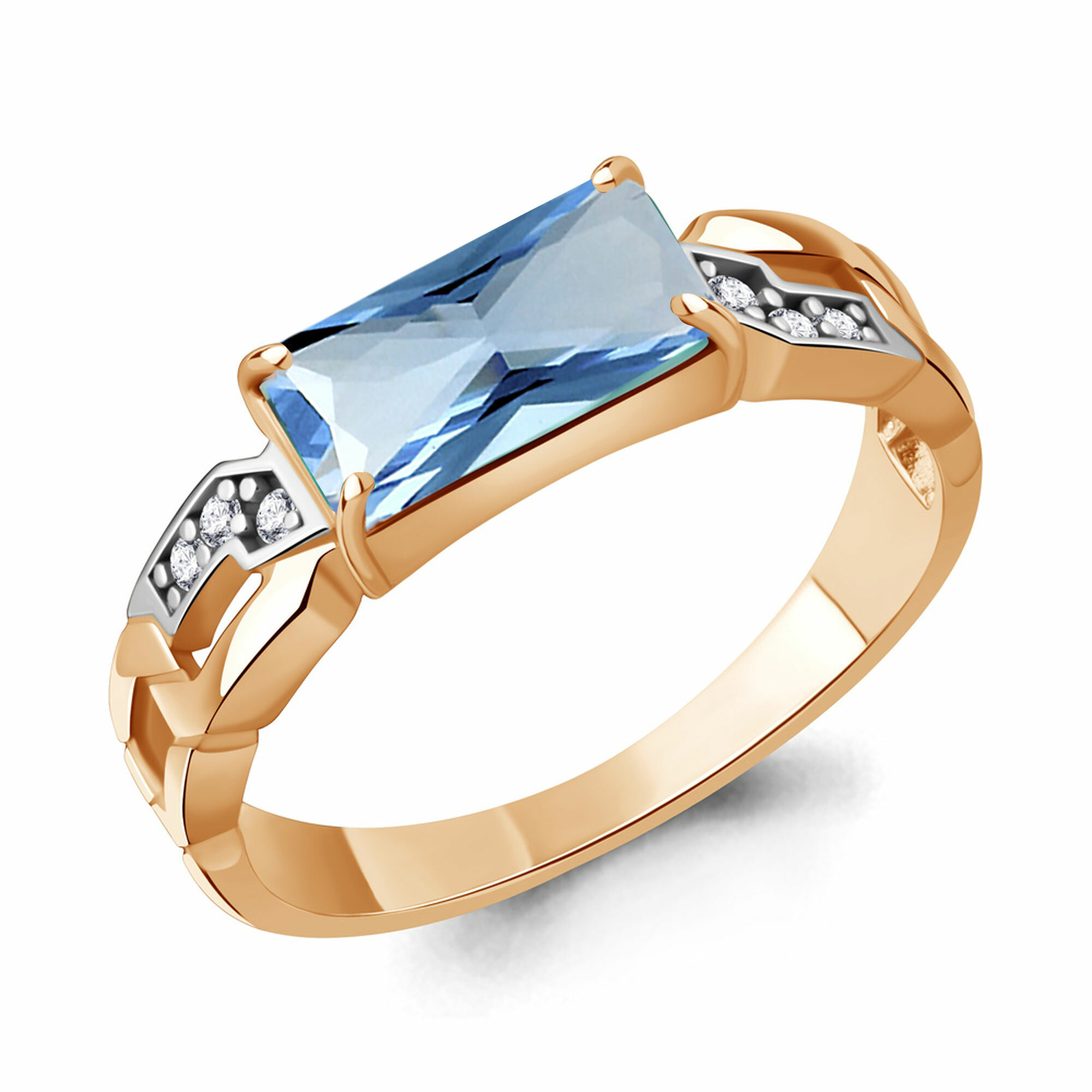 Кольцо, серебро, 925 проба, золочение, фианит, турмалин