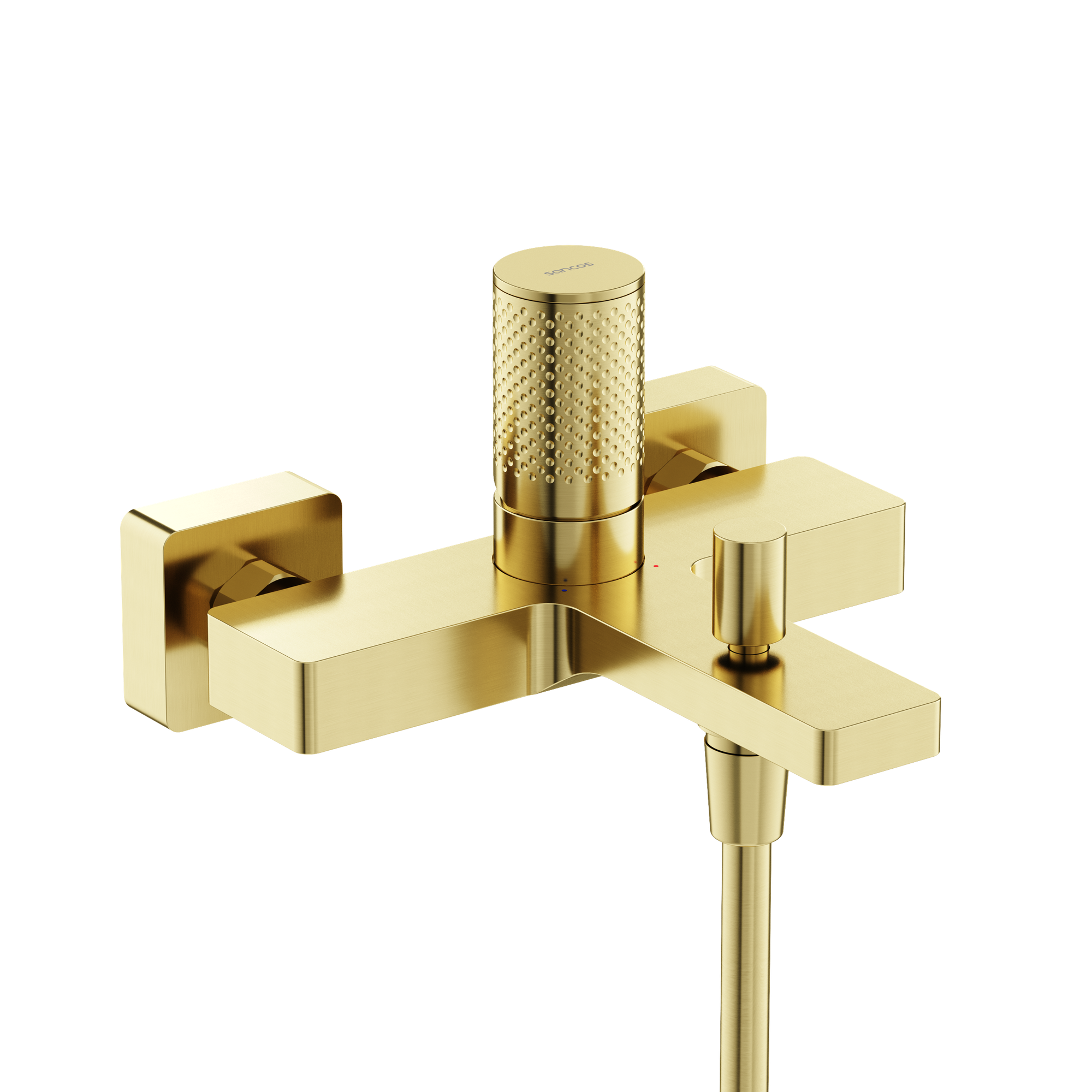 Смеситель для ванны и душа SANCOS Nexus, брашированное золото, PVD покрытие, арт. SC9014BG