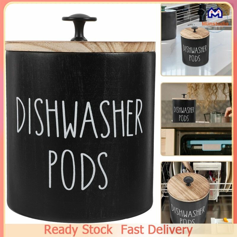 Ящик для хранения в посудомоечной машине, дозатор для стирки, деревянные банки для ванной с крышками, баночки для бусин, настольная подставка для порошка для стирки