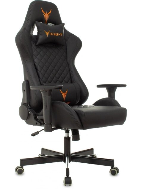Кресло игровое Knight Armor, обивка: эко. кожа, цвет: черный, рисунок ромбик (KNIGHT ARMOR B)