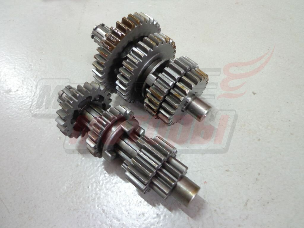 Коробка передач в сборе Alpha, Delta 50cc (валы + шестерни, комплект) вал под игольчатый подшипник