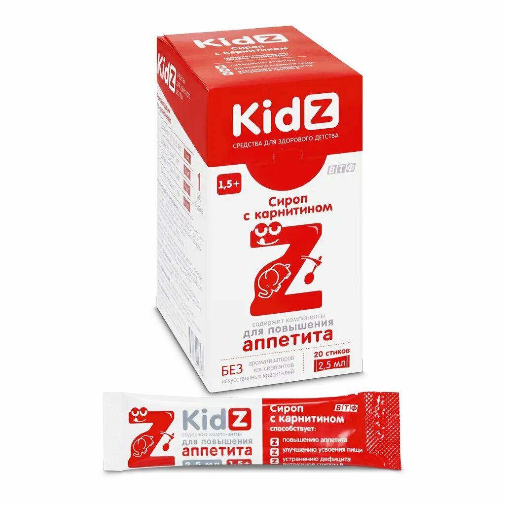 Кидз (Kidz) Сироп с карнитином 1,5+ стик по 2,5 мл 20 шт