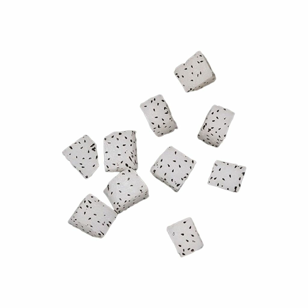 10 имитационных моделей фруктов, кусочки фруктов дракона в виде белого сердца