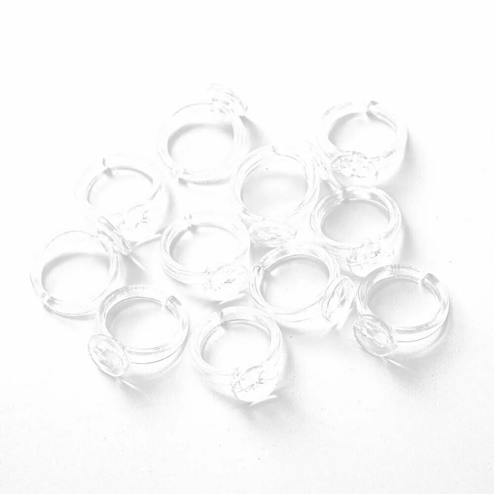 Регулируемые акриловые кольца-основы 9 мм, 100 шт. Clear