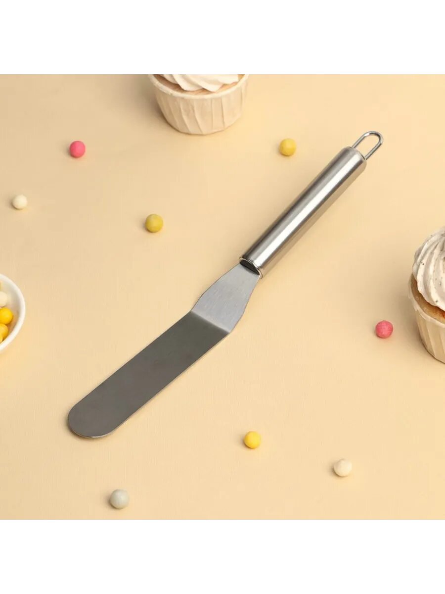 Кондитерская лопатка - палетка изогнутая Доляна, 26,5×3 см,