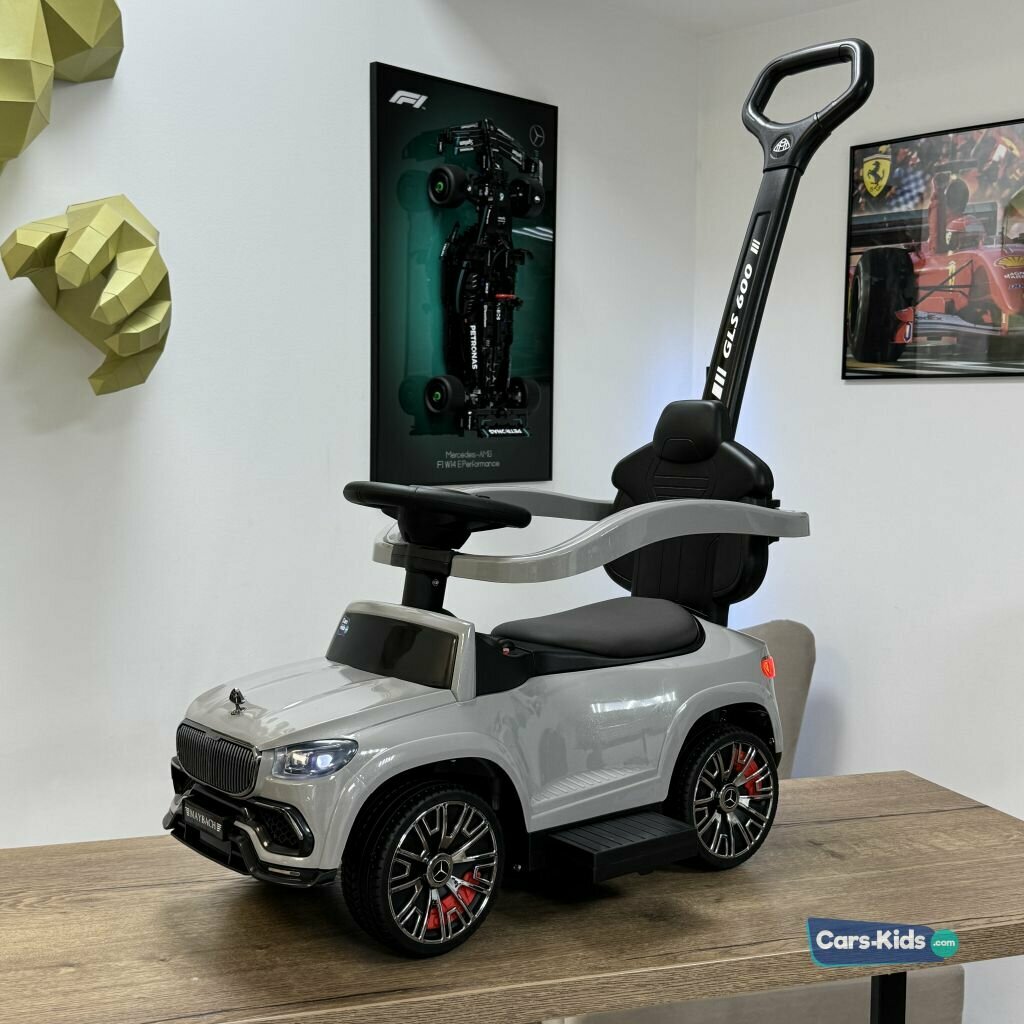 Детский толокар электромобиль Mercedes-Benz GLS600 Maybach, серый