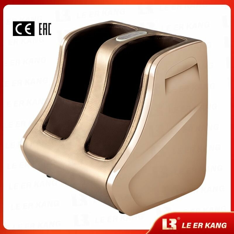 Многофункциональный массажёр для голеней и стоп с полным обёртыванием и подогревом LeErKang LEK-566L, золотистый