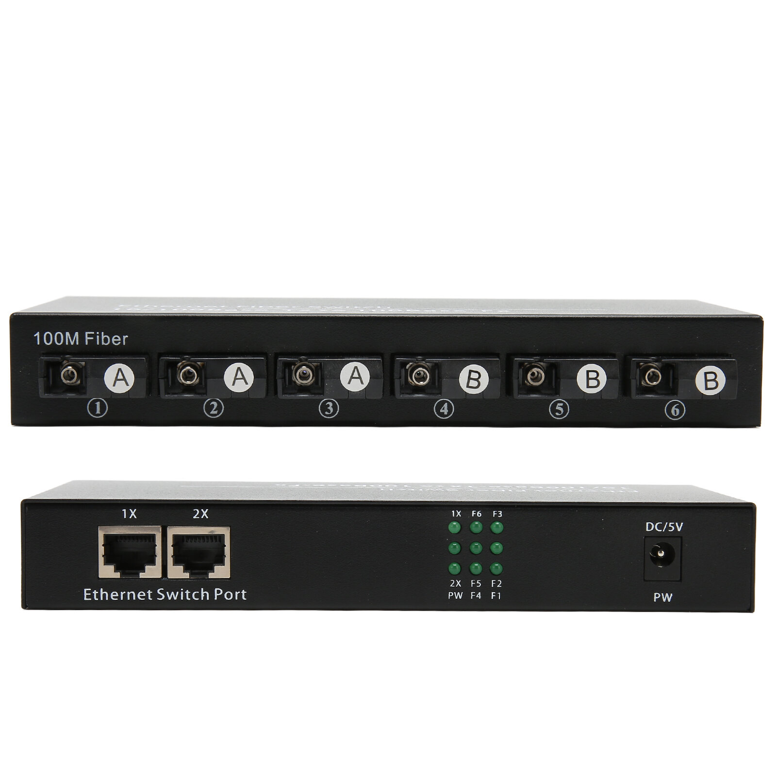 Медиаконвертер ethernet 6 оптических портов 2 электрических до 25 км rj45 трансивер 100 240v вилка uk