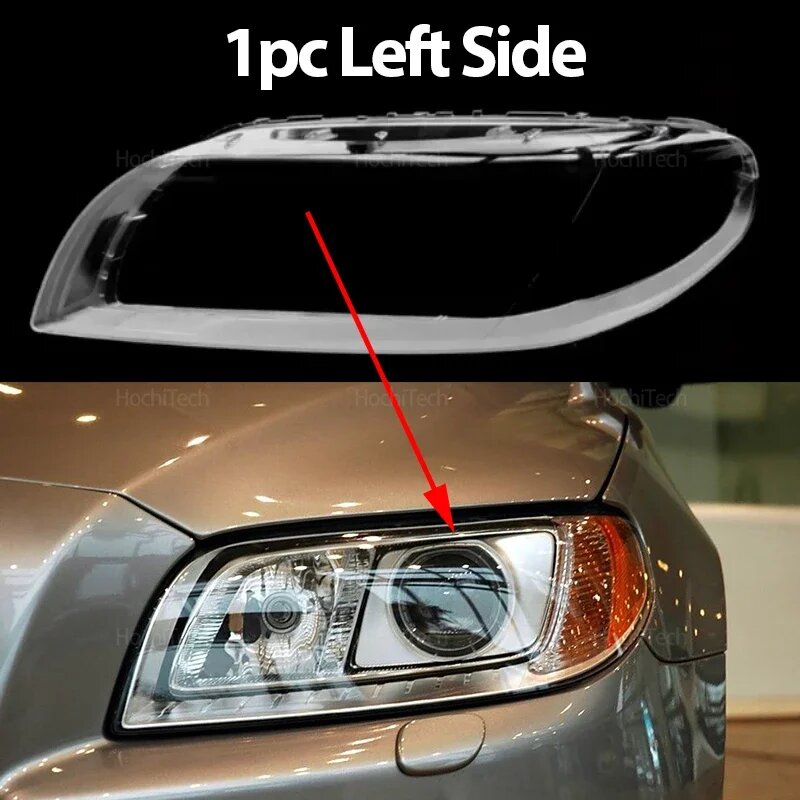Крышка объектива передней фары автомобиля для Volvo S80 S80L 2006-2016, стекло, авто прозрачный корпус, абажур, прозрачный 1pc Left Side