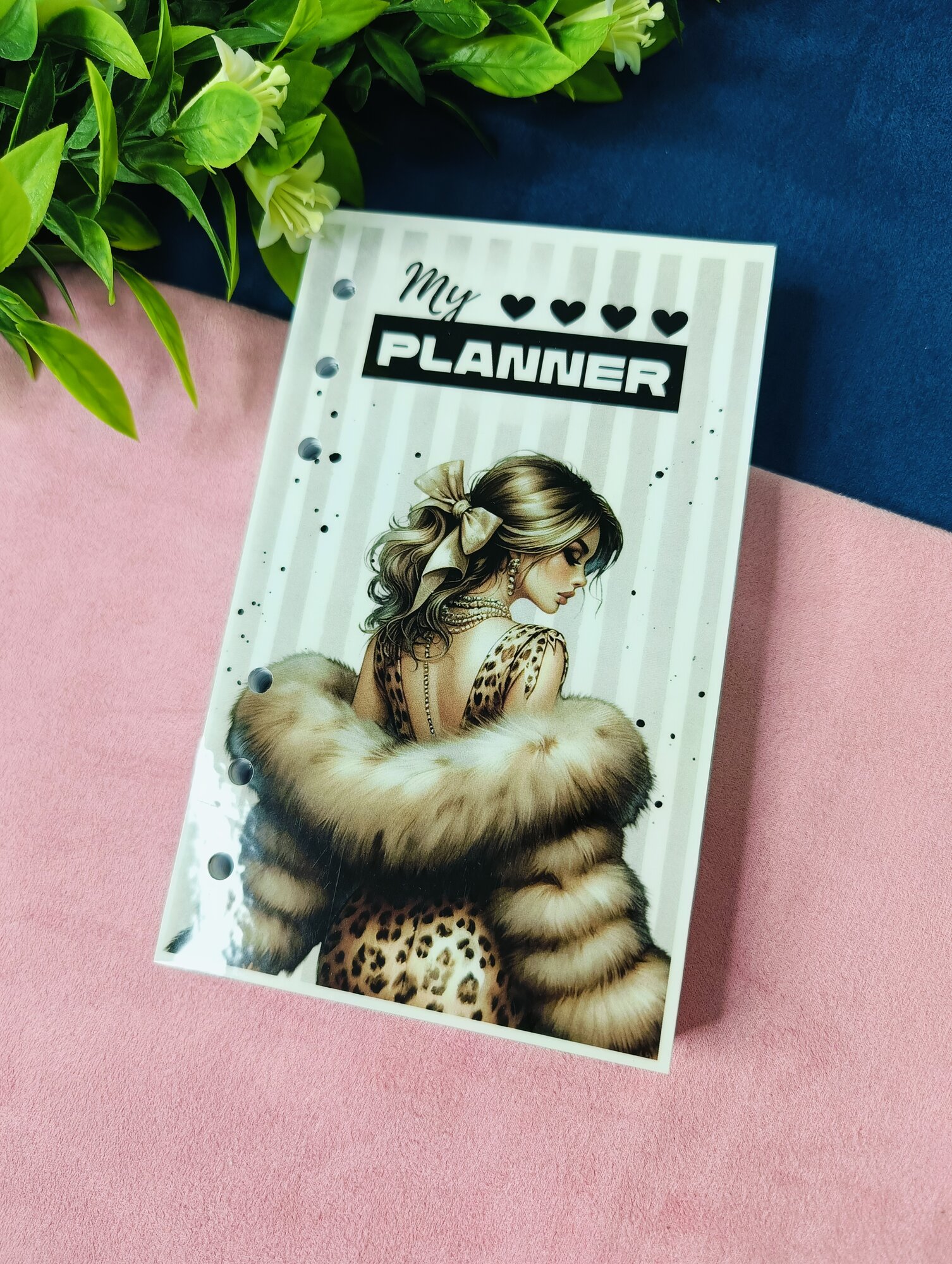 Сменный Блок Леопардовый А6+, ламинированная обложка, недатированный, для ежедневника на кольцах