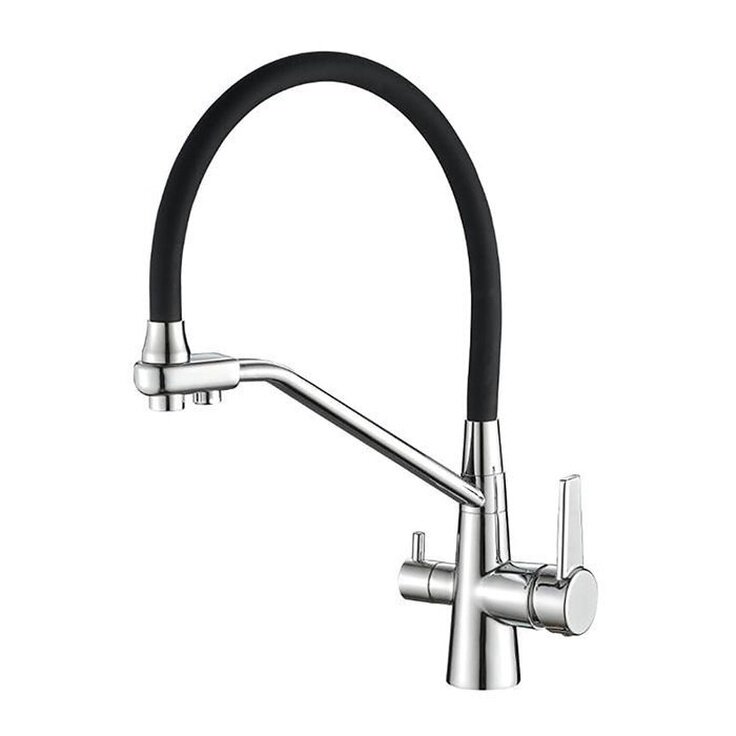 Смеситель для кухни AQUANIKA COMFORT AQC013CRBL (хром/черный, H-20)