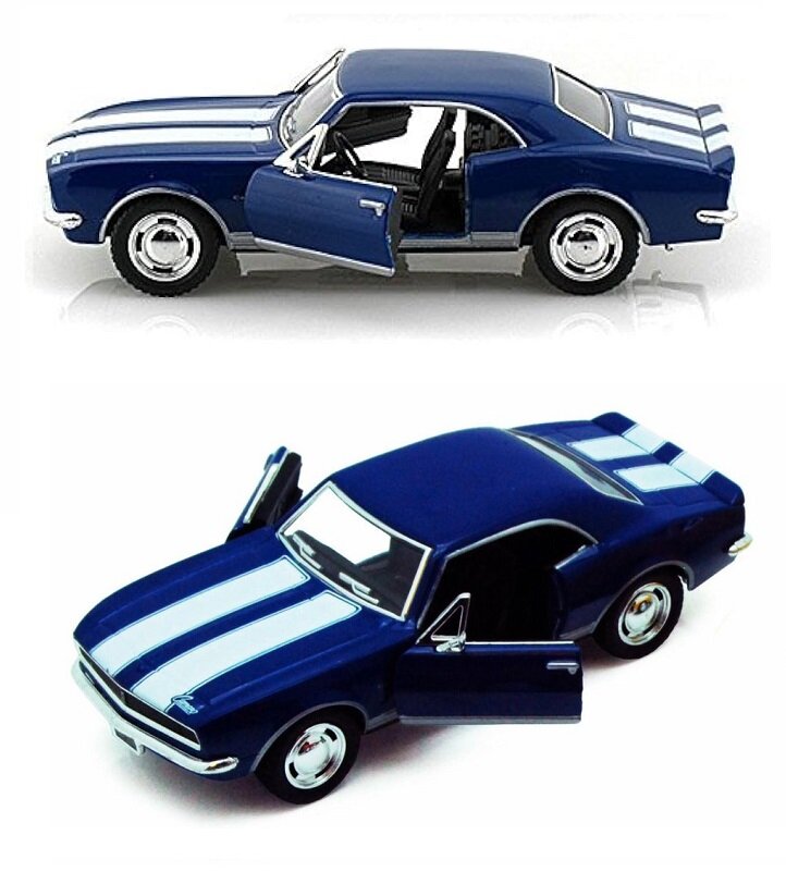 Kinsmart. Модель "Chevrolet Camaro Z/28 1967" синяя, масштаб 1:37, инерционная