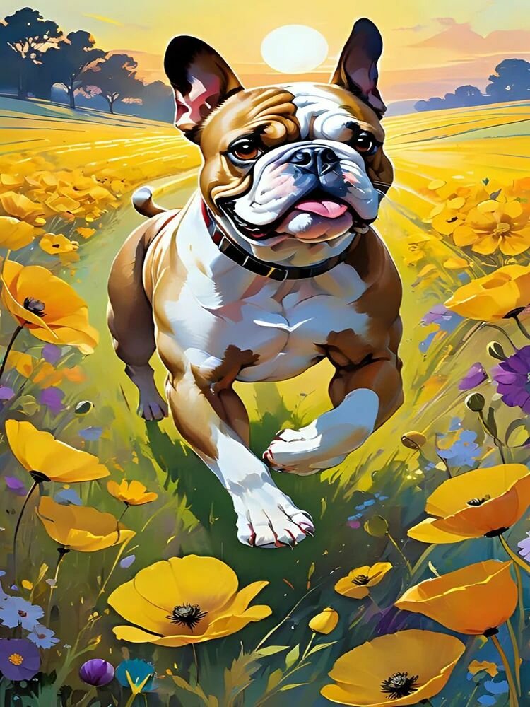 Алмазная картина "Милый щенок хаски" алмазная огранка 40х50 см,40X50CM, белый