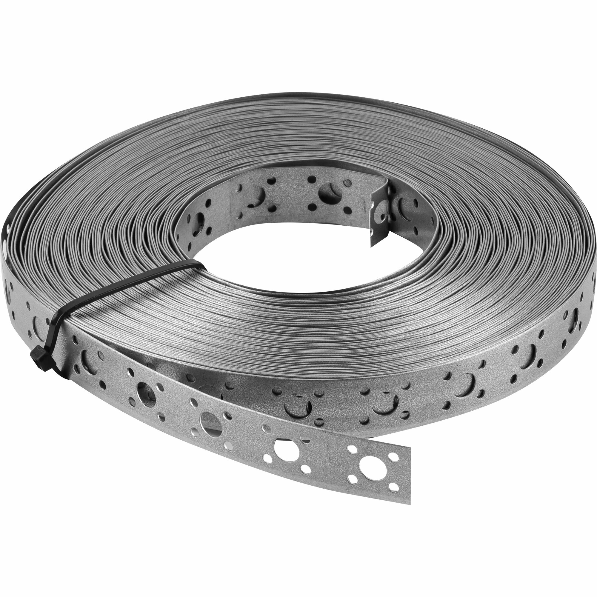 LP Перфорированная прямая лента 20x0.8 мм, длина 25 м, оцинкованная сталь цвет серебро