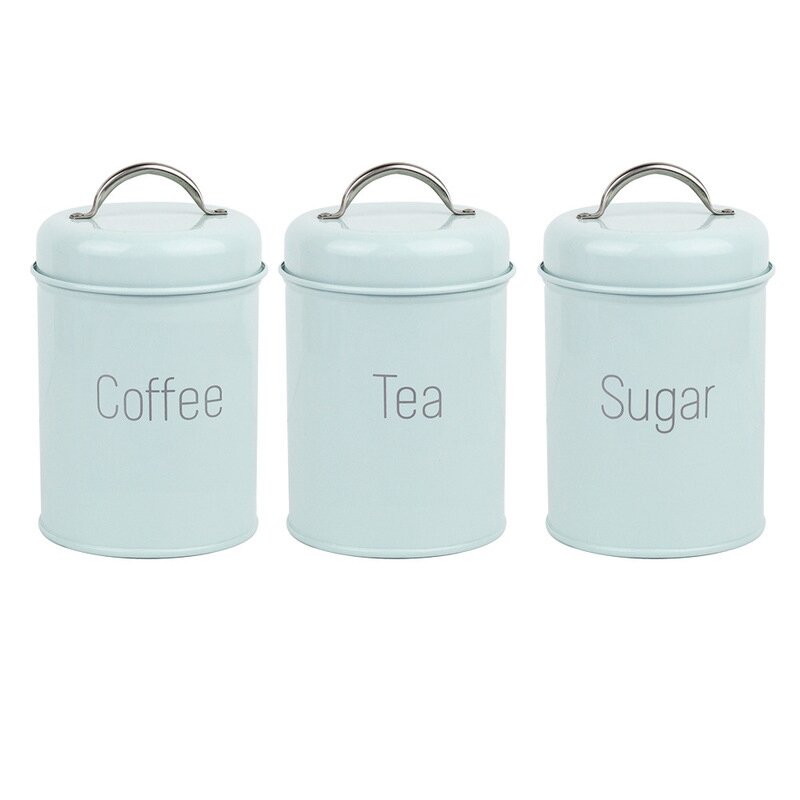 Сине-зеленые стальные кухонные принадлежности, многофункциональные квадратные коробки, герметичные банки, банки для кофе, конфет, чая, сои