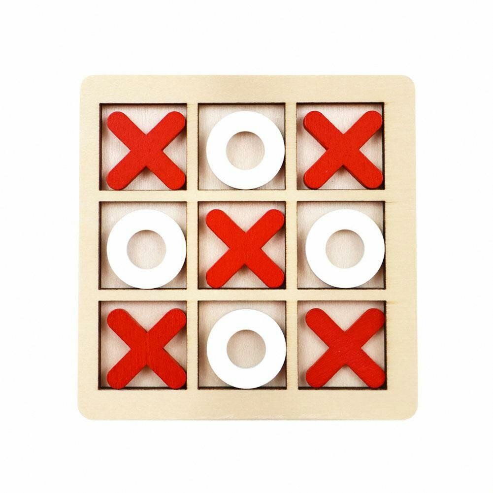 Деревянная доска Крестики-нолики XO Настольная головоломка Игрушка