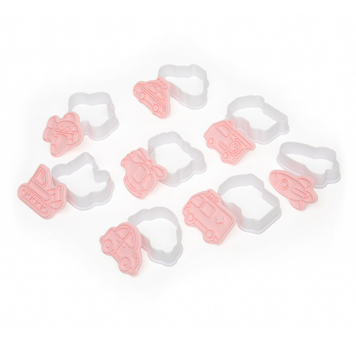 S-CHIEF SHF-0353-OS34 Набор вырубок для печенья из пластика 8 шт №2 Транспорт для дома