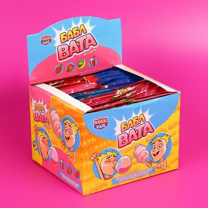 Сладкая вата бабл вата , ассорти, 5 г