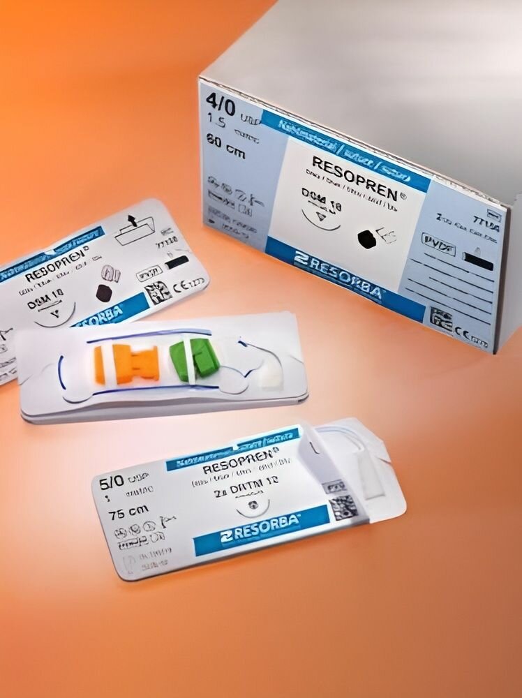 Шовный материал Резопрен HR 17, 1 EP 5-0 USP, 0.75 m, синий 1 шт