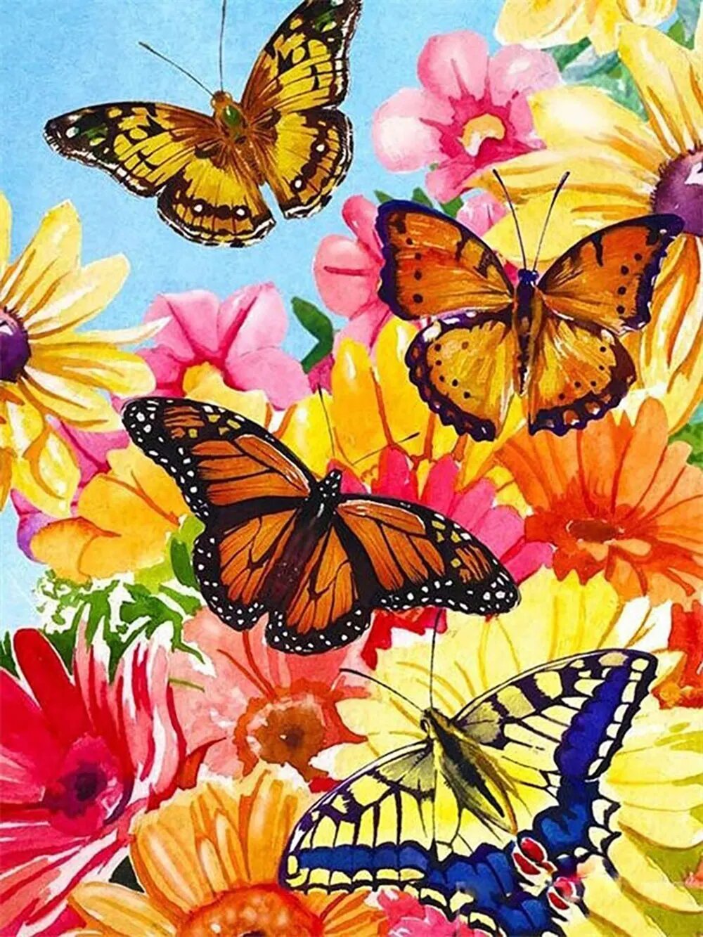 5D DIY Алмазная картина Цветок Бабочка Полная круглая Алмазная мозаика Животное Алмазная вышивка Комплект Стразы Домашнее Искусство Украшения