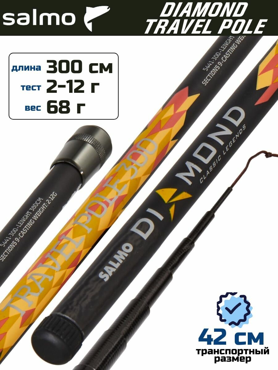 Удилище поплавочное без колец SALMO Diamond Travel Pole 3.00