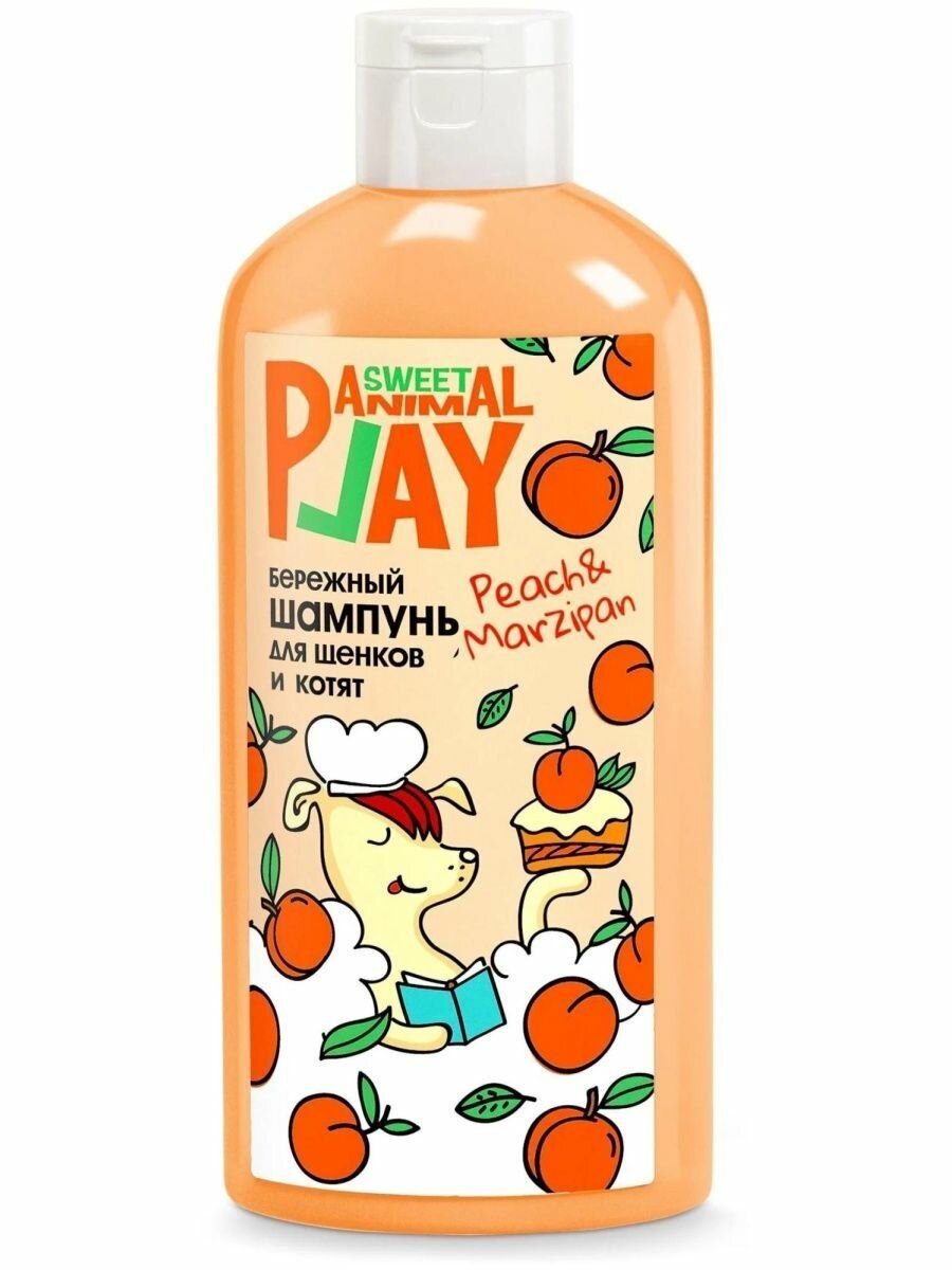 Animal Play Sweet Шампунь для щенков и котят бережный Персиковый марципан 300мл